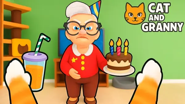 Cat and Granny - Cartoon Games Online at cartoongames.io